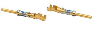 CRIMP PIN/18-16 gauge wire, Gold/Nickel finish. For use with Metrimate